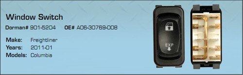 Freightliner Columbia Door Window Switch 2003 - 2010