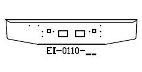 International 9300, 9370 Bumper 22" Tapered Rolled End Chrome Steel VC ...